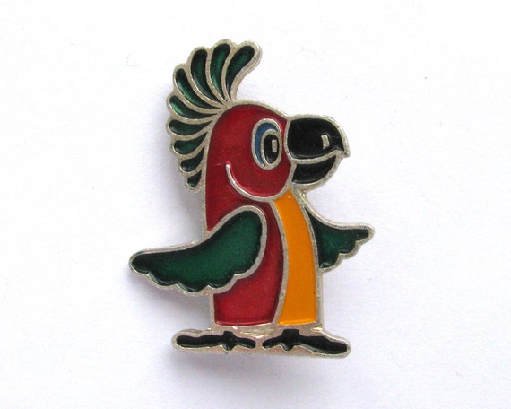Parrot, Bird, Soviet badge, Vintage collectible badge… - Gem