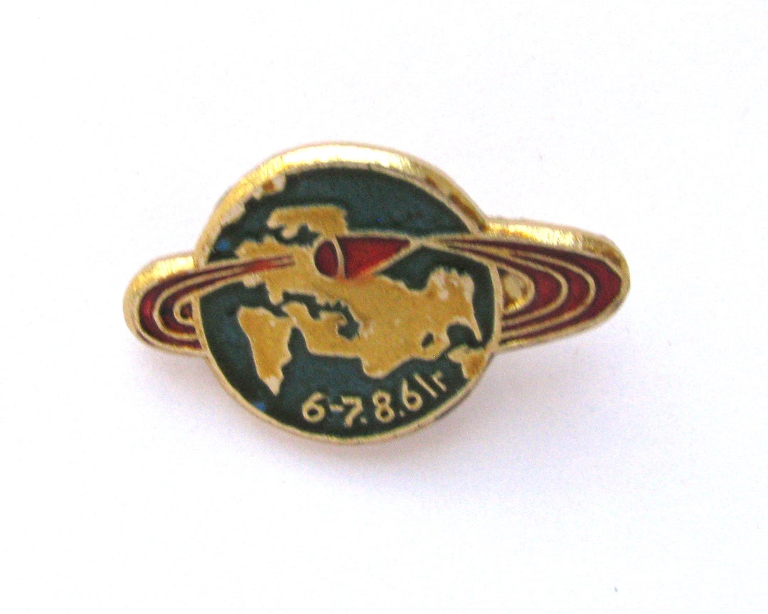 Soviet Space Pin, Vostok 2, Badge, Space, Globe Pin, Cosmos, 1961 ...