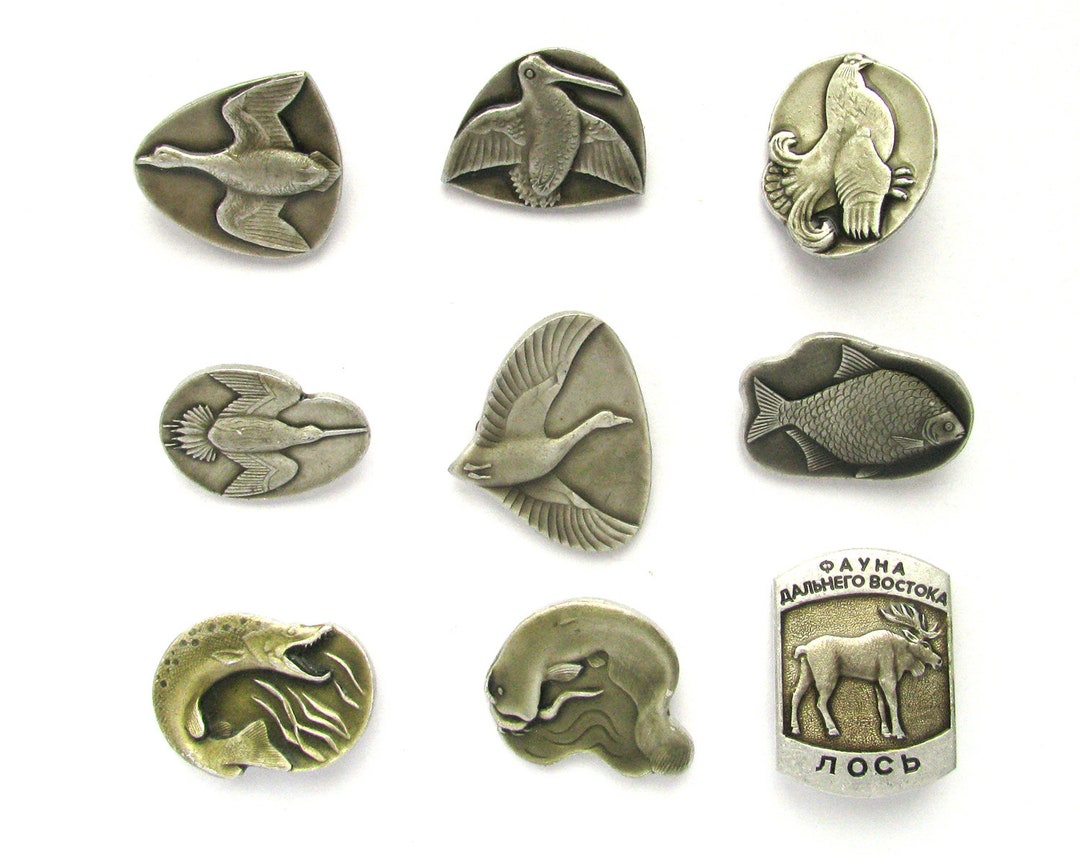 Animal Pins, Badges, Pick From Set, Elk Pin, Wild, Deer, Fish, Bird ...