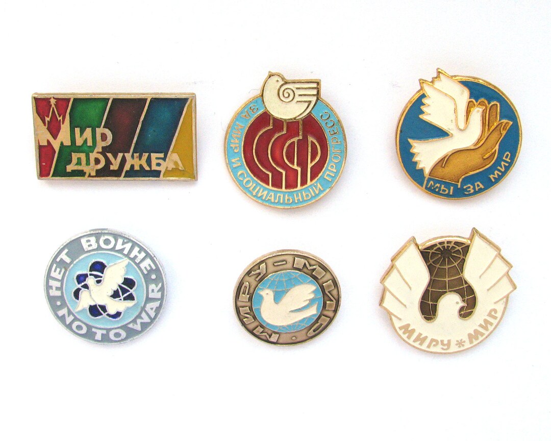 Peace Soviet Badge Pick From Set White Dove Communism - Etsy