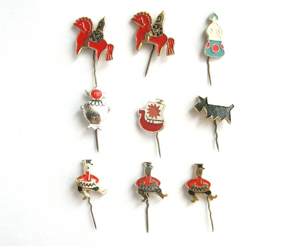 Soviet Cute Pins, Pick From Set, Folk Art, Vintage Collectible Badge ...