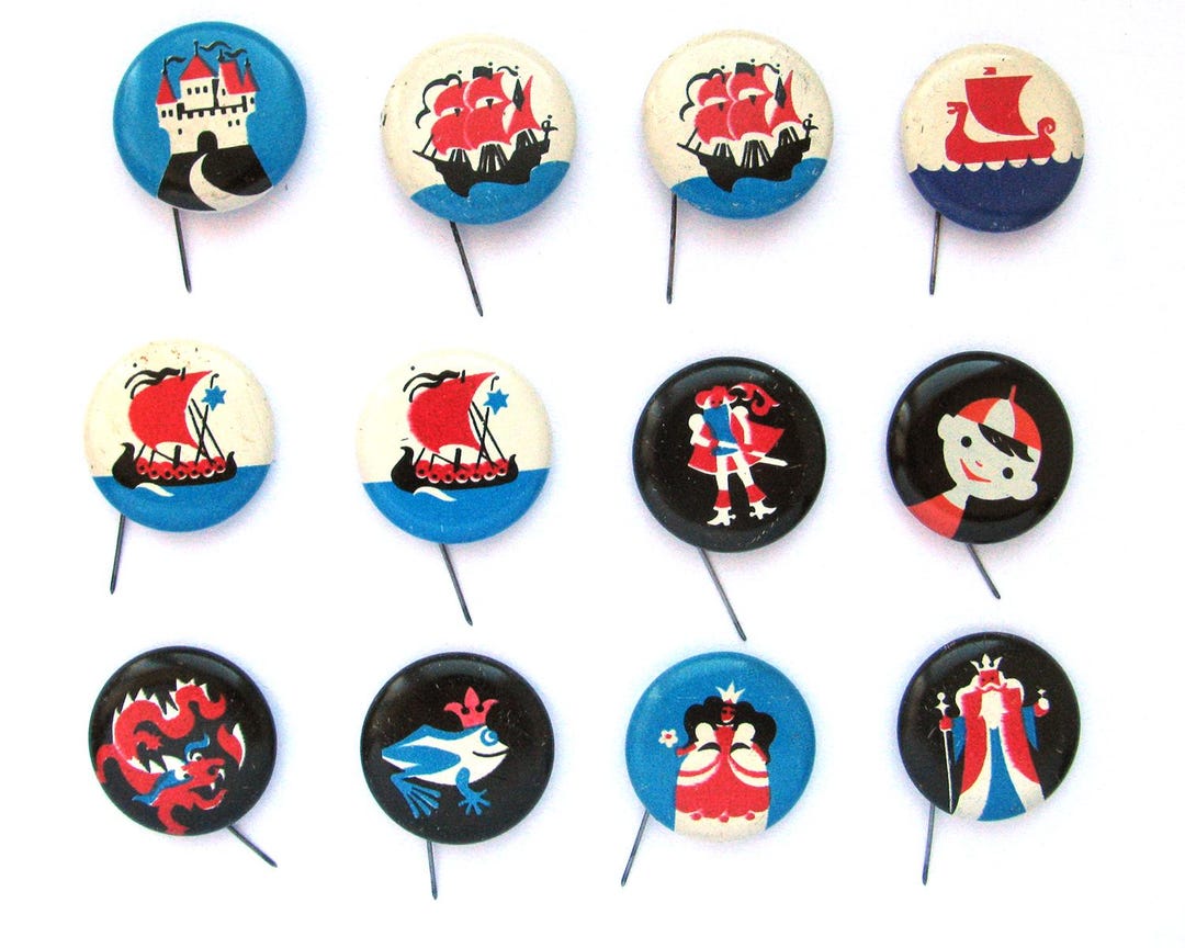 Fairy Tale Pins, Sail Boat Pins, Badge, Pick From Set, Vintage ...