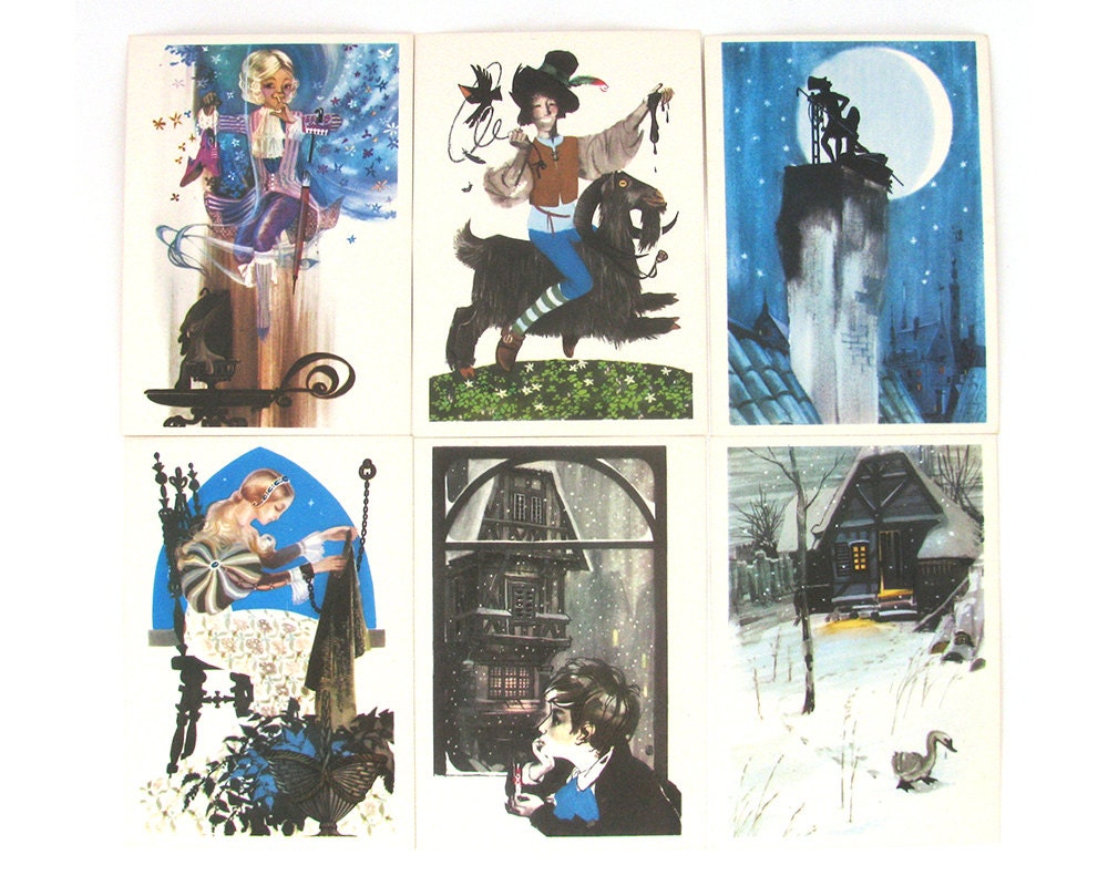 Fairy Tales Hans Christian Andersen Illustration Set of 16 | Etsy