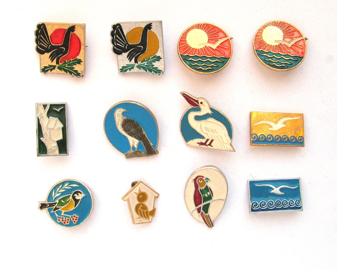 Bird Pins, Bird Pin, Badge, Pick From Set, Fauna, Animal, Parrot, Sea ...