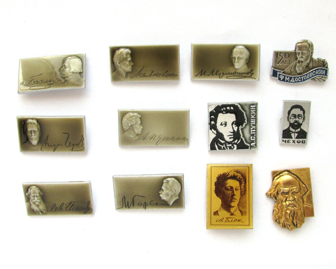 Writer Pins, Badges, Pick From Set, Russian, Poet, Writer, Literature ...