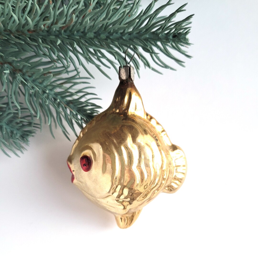 Fish Glass Ornament, Soviet Glass Christmas Ornament, Animal, Christmas ...