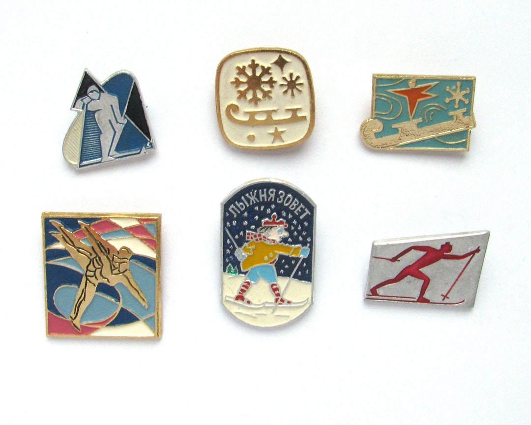 Winter Sport Pins, Pick Your Pin, Vintage Metal Badge, Ice Hockey Pin ...