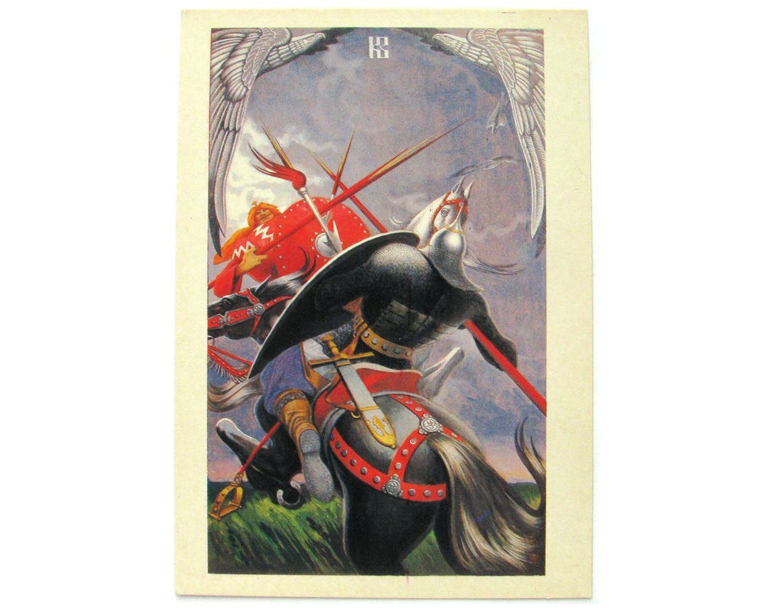 The Duel, Duel Peresvet with Chelubey, Bogatyr, Illustration by ...