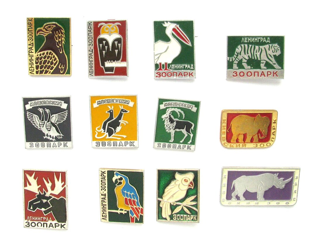 Animal Pins, Zoo Pins, Badge, Fauna, Pick From Set, Rhino, Owl, Eagle ...