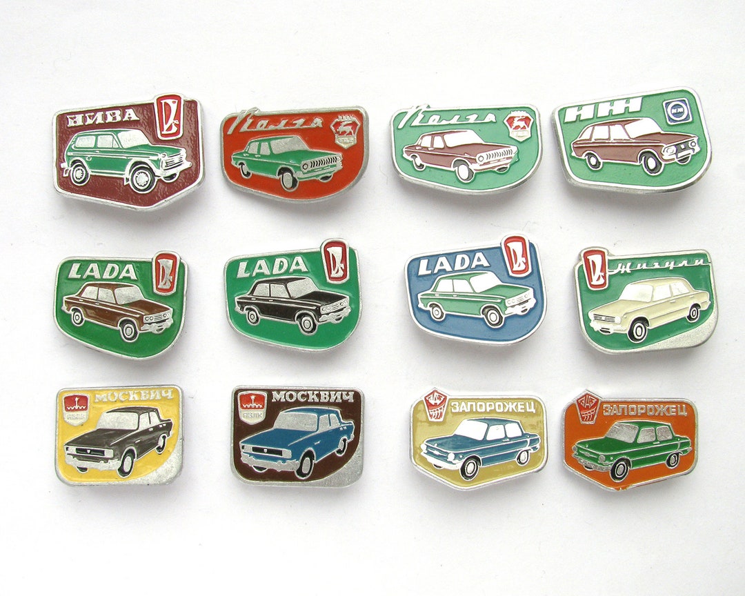 Automobiles Made in USSR, Car Pins, Badges, Pick From Set, Vintage ...