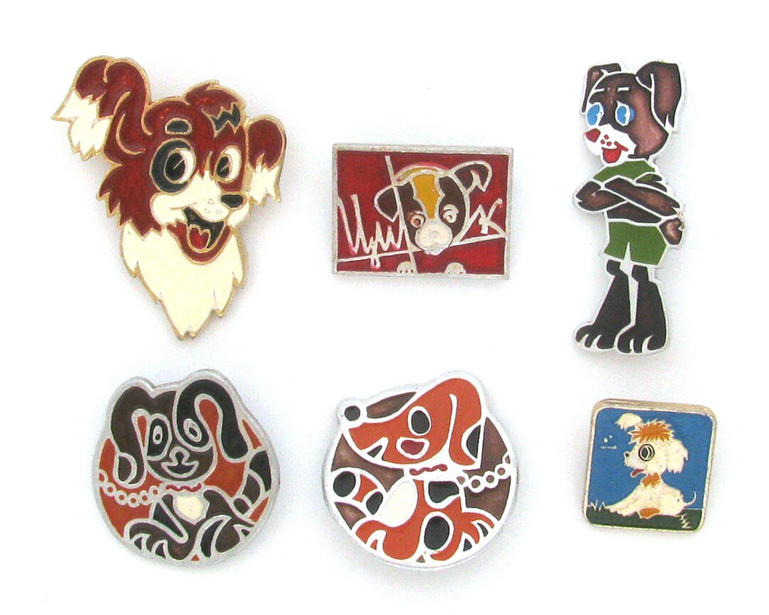 Dog Pins, Children Badges, Pick From Set, Animal, Cute Dog Pin, Vintage ...