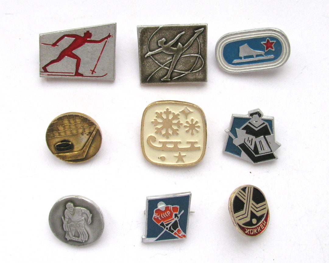 Winter Sport Pins, Pick Your Pin, Vintage Badge, Christmas, Xmas, Ice ...