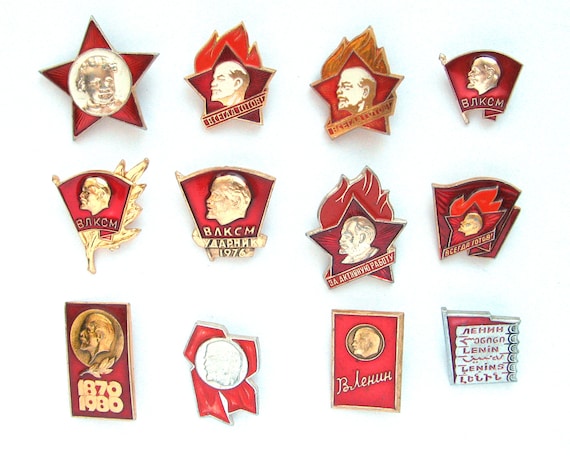Soviet Badges Pick From Set Communism Lenin Party Red | Etsy