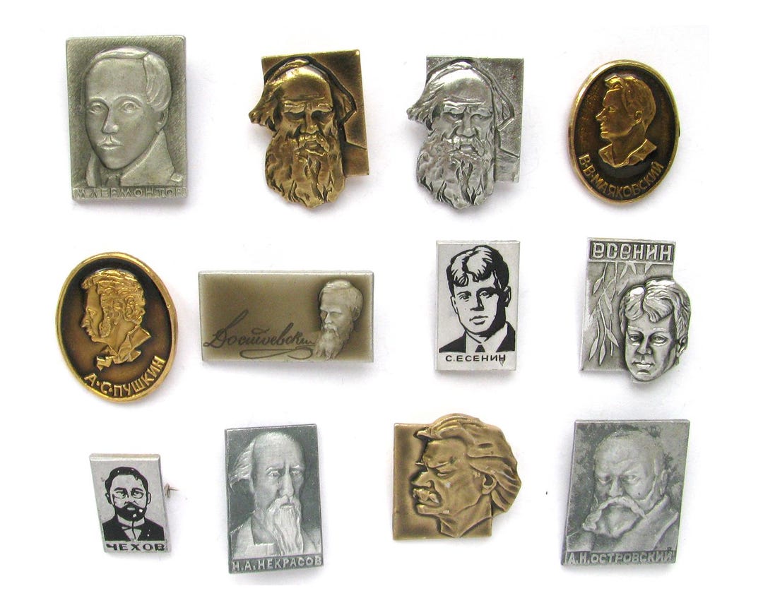 Writers, Badges, Pick From Set, Russian, Poet, Writer, Literature ...