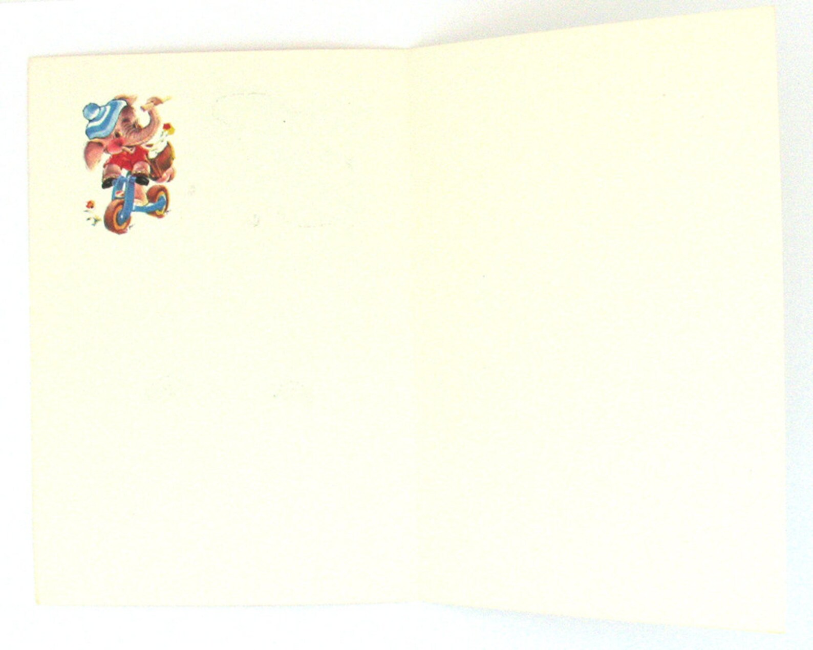 Congratulation Telegram, Postcard, Unused, Elephant, Bicycle, Soviet ...