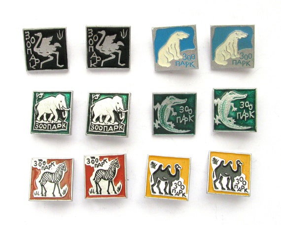 Zoo Pins, Soviet badges, Pick from Set, Animal Pin, F… - Gem