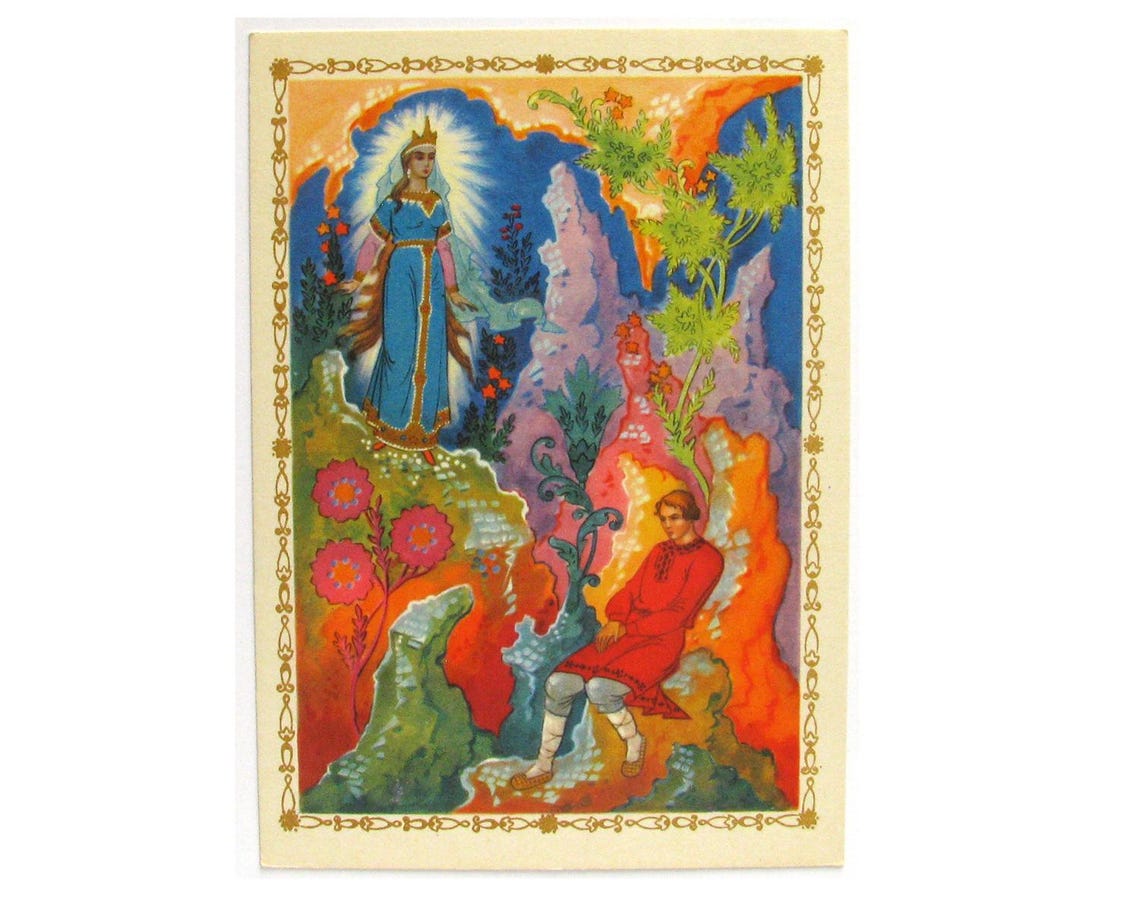 Rock Master, Unused Postcard, Soviet Vintage Postcard, Palekh ...