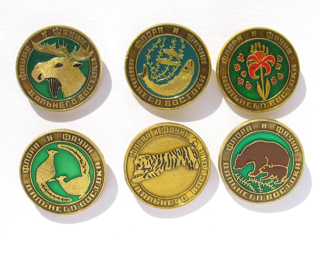 Animals and Plants, Rare Soviet Badges, Pick From Set, Fauna of Russian ...