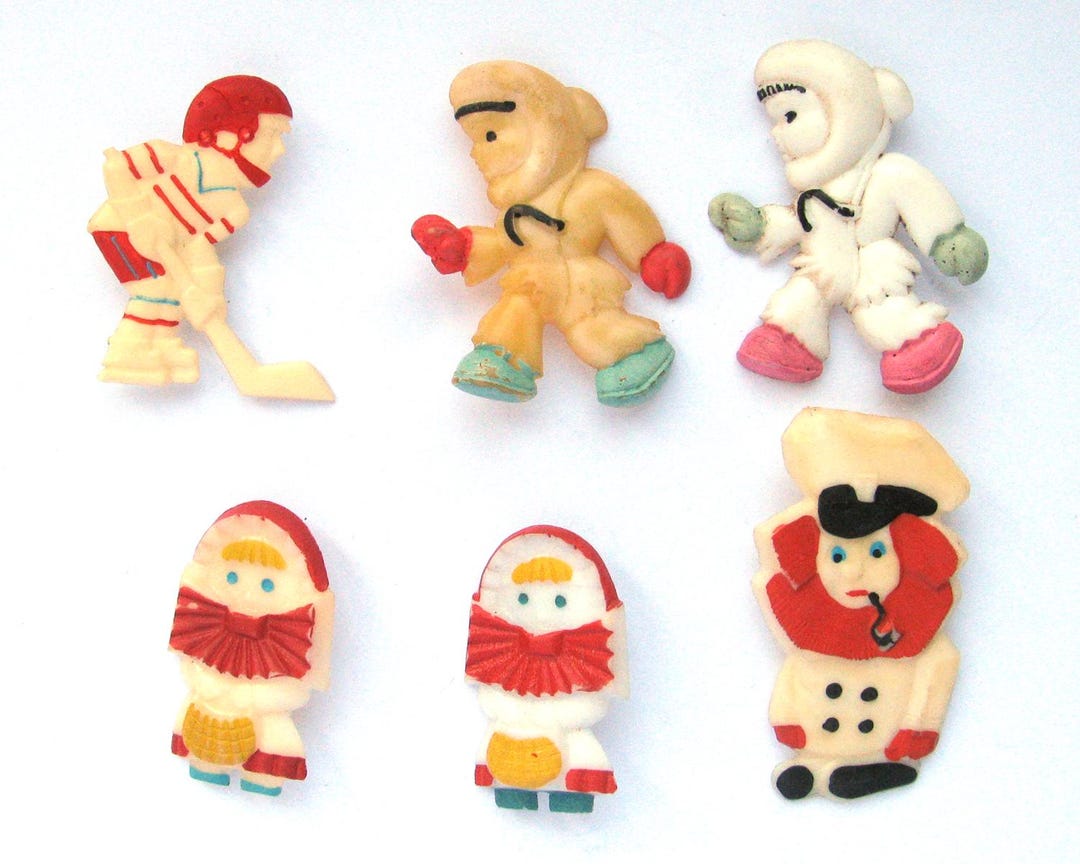 Soviet Plastic Pins, Pick From Set, Boy in Winter Coat, Сфзефшт, Girl ...