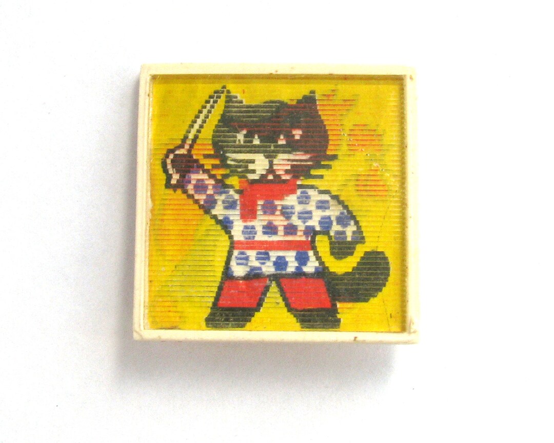 Cat, Fox and Cockerel Pin, Vintage Plastic Badge, Tale, Stereo, Soviet ...