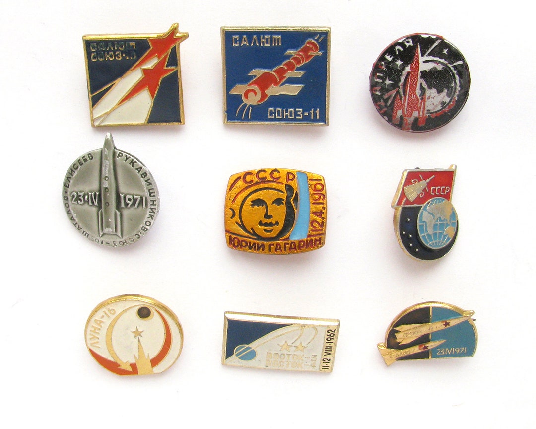 Soviet Space Pins Soviet Badges Pick From Set Yuri Gagarin - Etsy