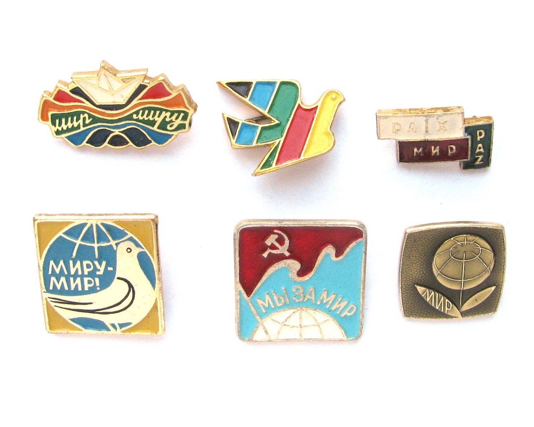 Peace, Soviet Badge, Pick From Set, White Dove, Communism, Vintage ...