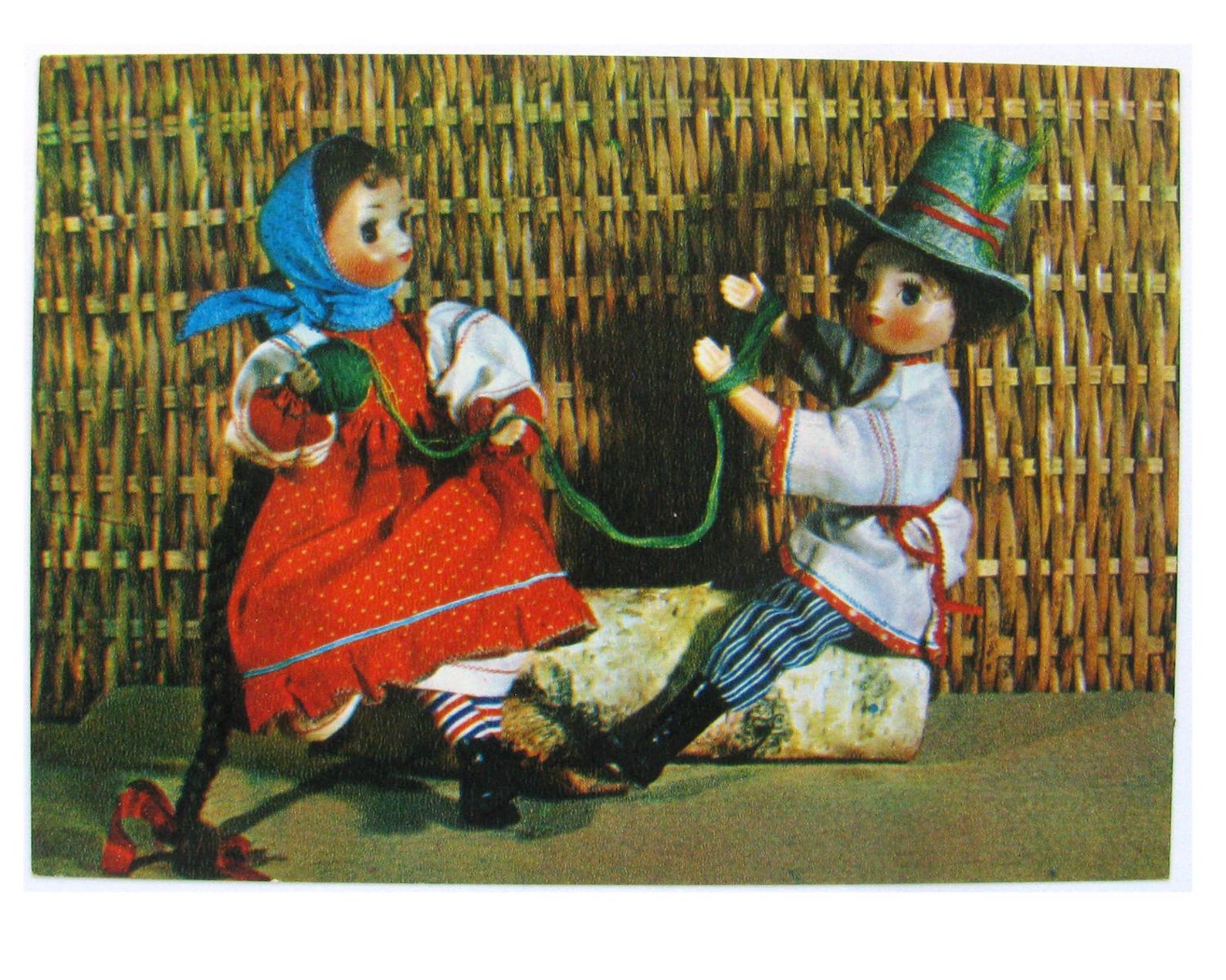 Dolls in Russian National Costume, Soviet Union, Unused Postcard ...