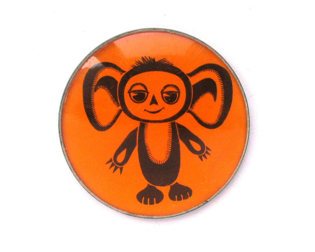 Cheburashka, Character From Soviet Cartoon, Vintage Collectible Badge ...