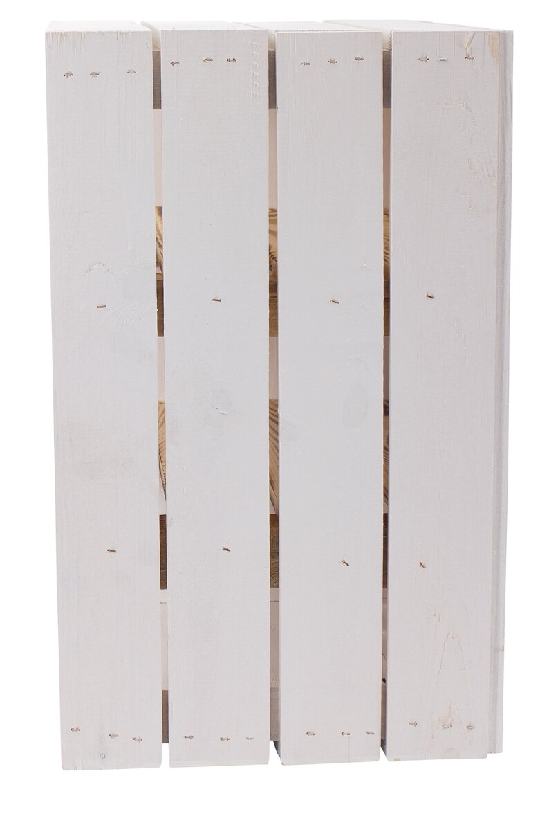 White wooden box with 2 flamed central boards across | Etsy