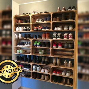 Flamed Crate for Shoes and Bookshelves 50x40x30cm Wine Crate Rustic ...