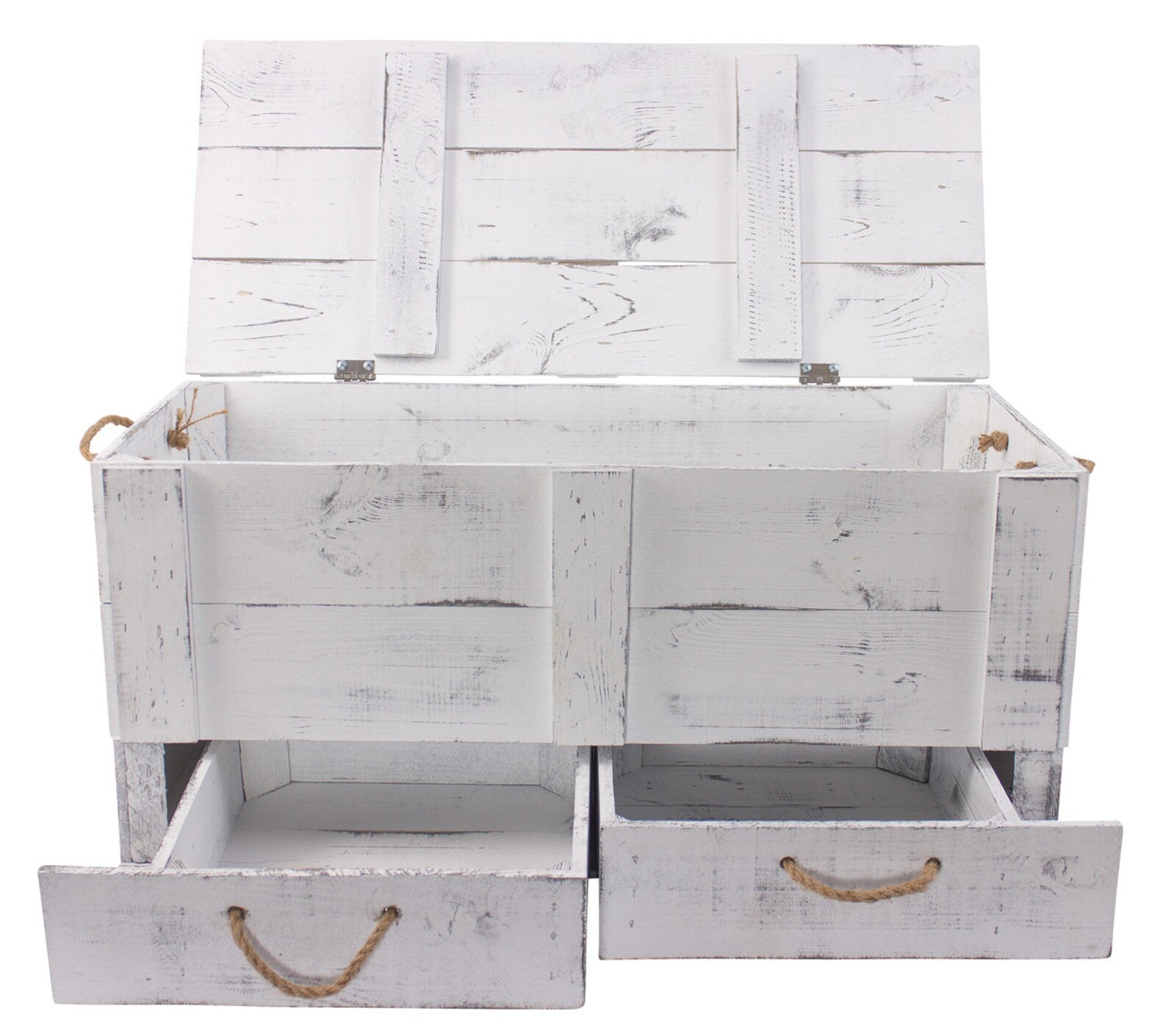 Wooden Chest With Lid 2 Drawers & Cords 85.5x42x43.5 Cm - Etsy