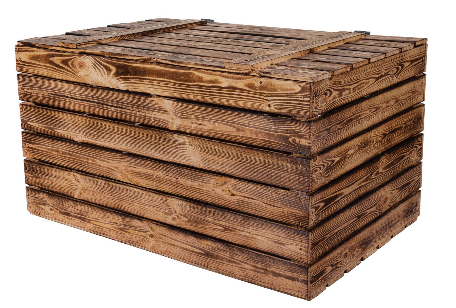 Flamed Wooden Chest With Lid NEW 80x50x39 Cm Modern and | Etsy