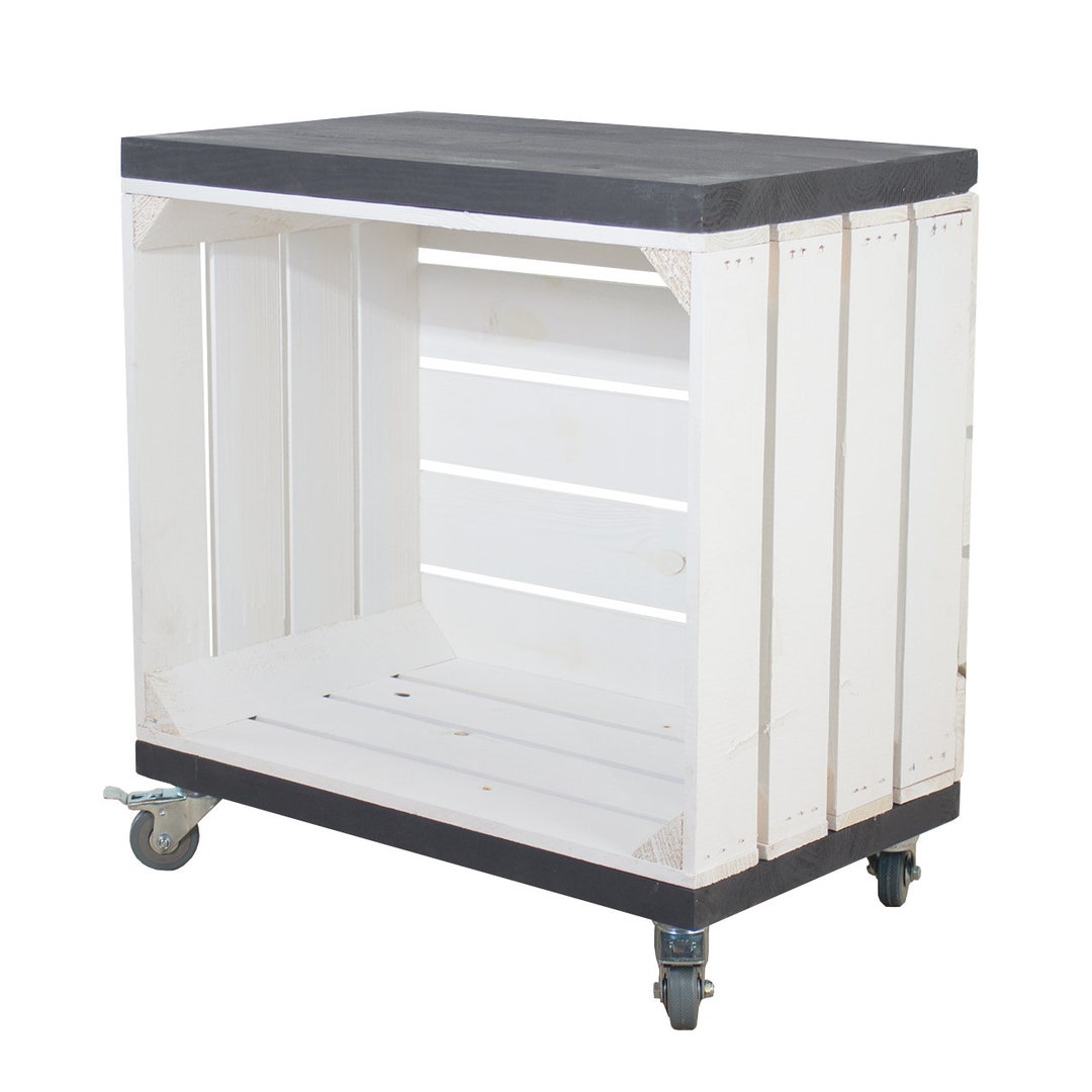 Shelf Made of a White Fruit Box With Two Plankboards in Black - Etsy