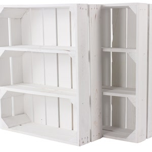 Wooden Box White Narrow Shelf With 2 Center Boards - Etsy