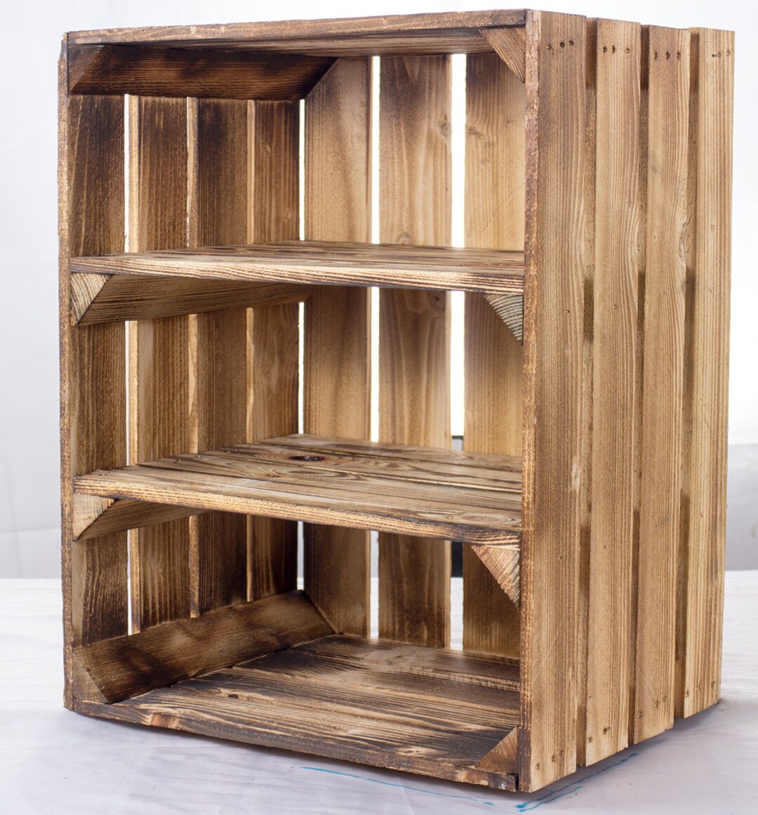 Flamed/burnt Fruit Box With 2 Bottoms Cross 50 Cm X 40 Cm X 30 Cm, 2er ...