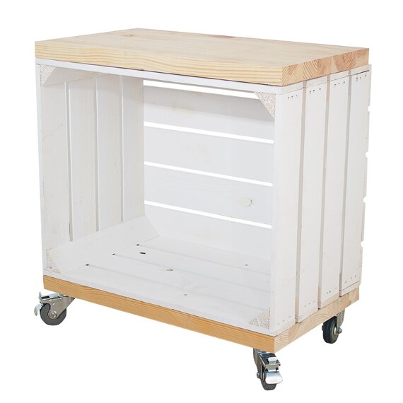 Shelf Made of White Fruit Box With Two Plankboards in Natural | Etsy