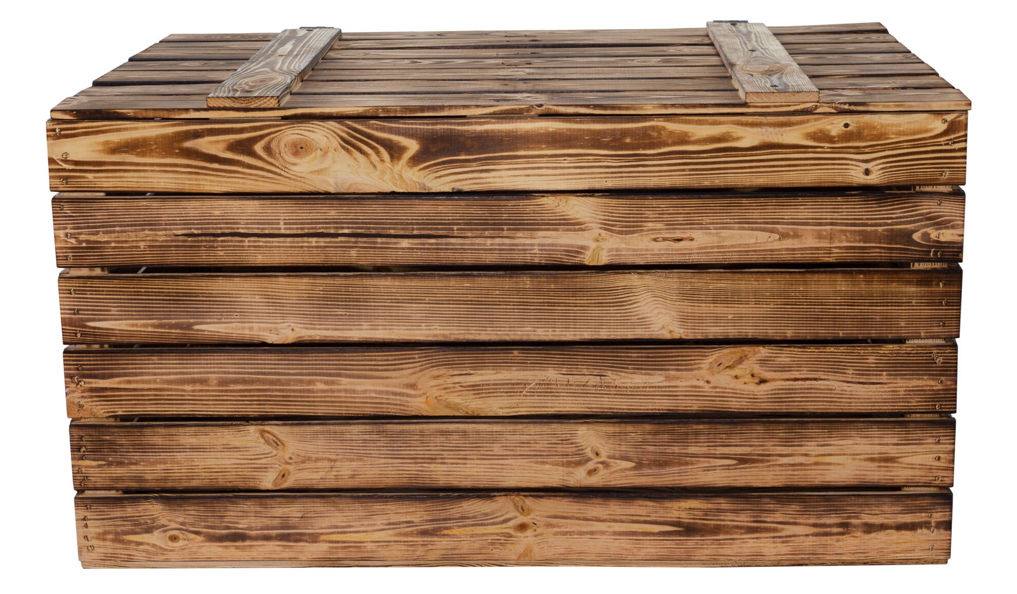 Flamed Wooden Chest With Lid NEW 80x50x39 Cm Modern and | Etsy