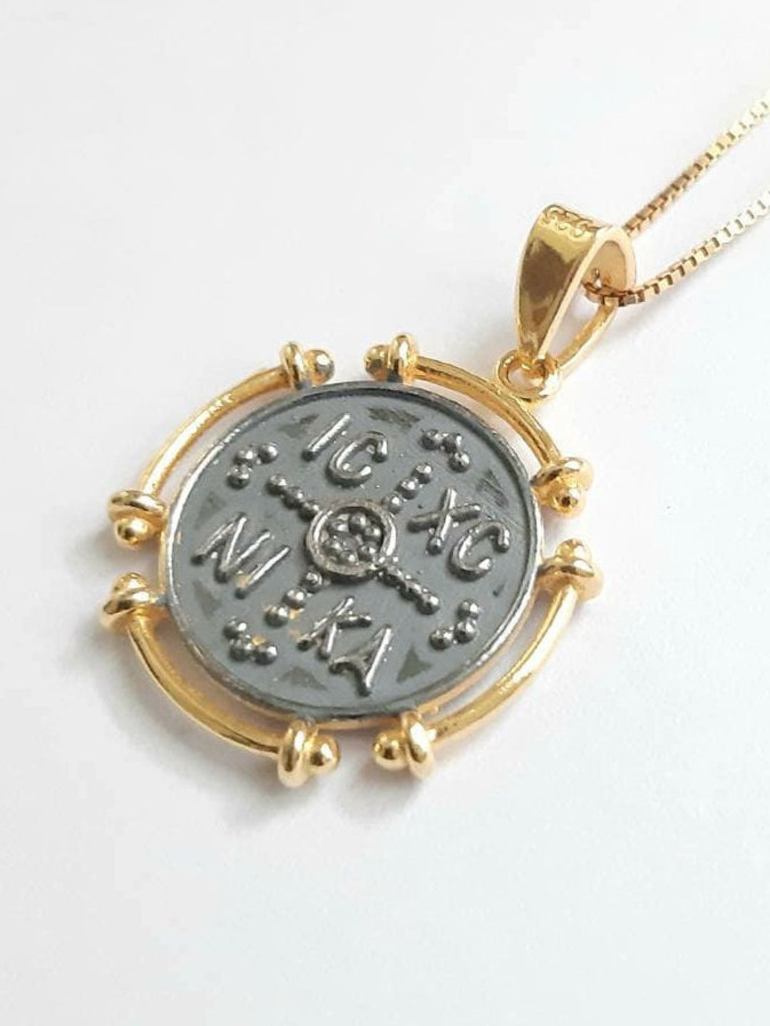 Constantine Coin Necklace Konstantinato Byzantine Gold Medallion ...
