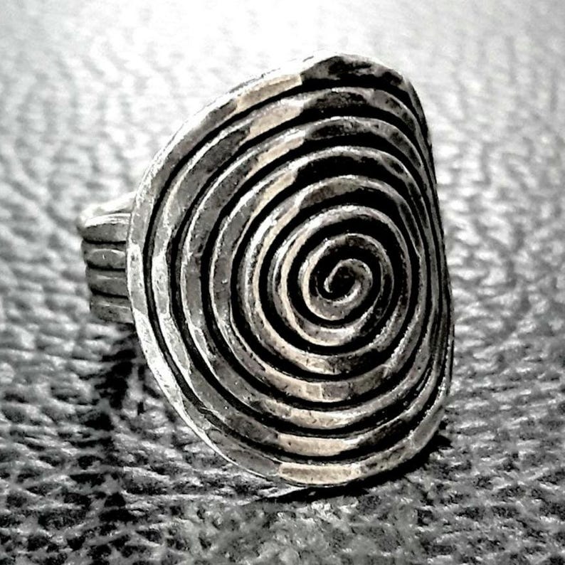 Spiral Ring Sterling Silver Infinity Ring Waves Ring Adjustable Greek ...