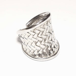 Net Ring Sterling Silver Ring Unisex Adjustable Ring Woven - Etsy