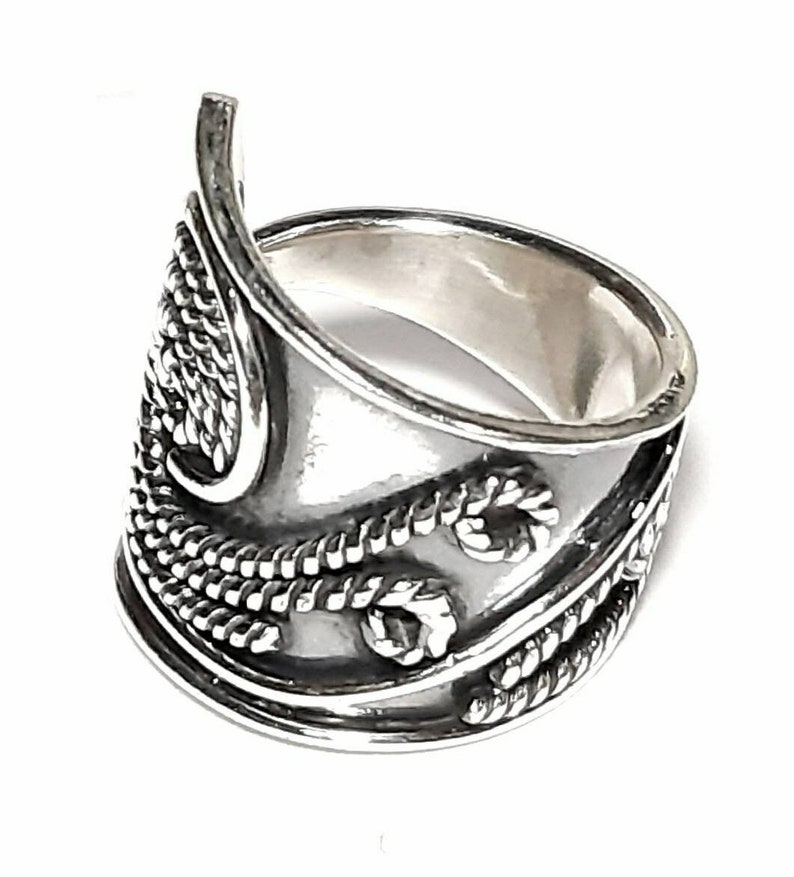 Spiral Ring Sterling Silver Infinity Ring Waves Ring Adjustable Greek ...