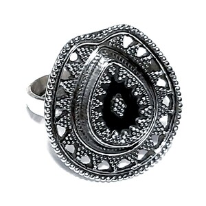 Teardrop Ring Sterling Silver Ring Adjustable Ring Large Teardrop Ring ...