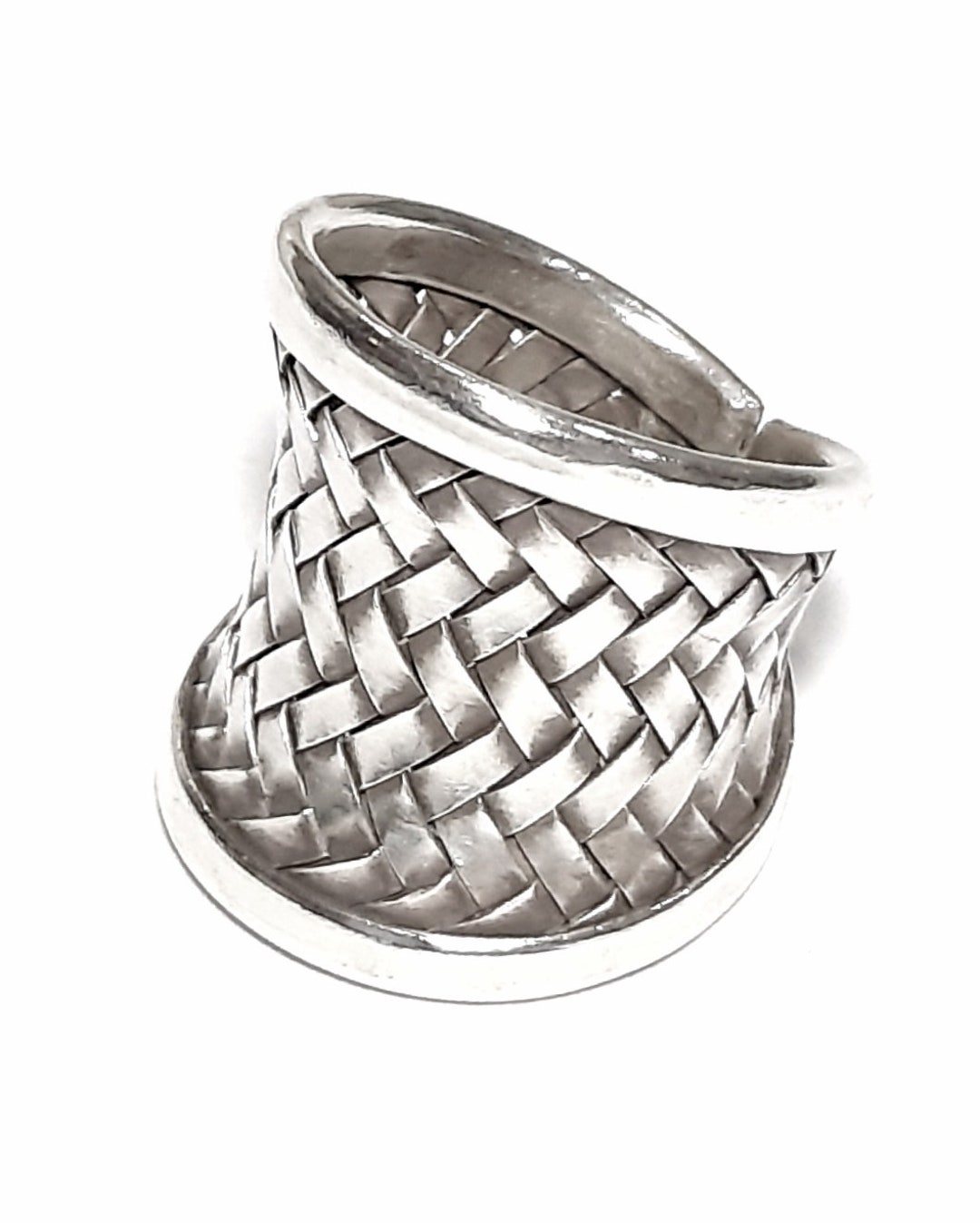 Net Ring Sterling Silver Ring Unisex Adjustable Ring Woven - Etsy
