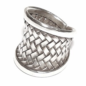 Net Ring Sterling Silver Ring Unisex Adjustable Ring Woven - Etsy