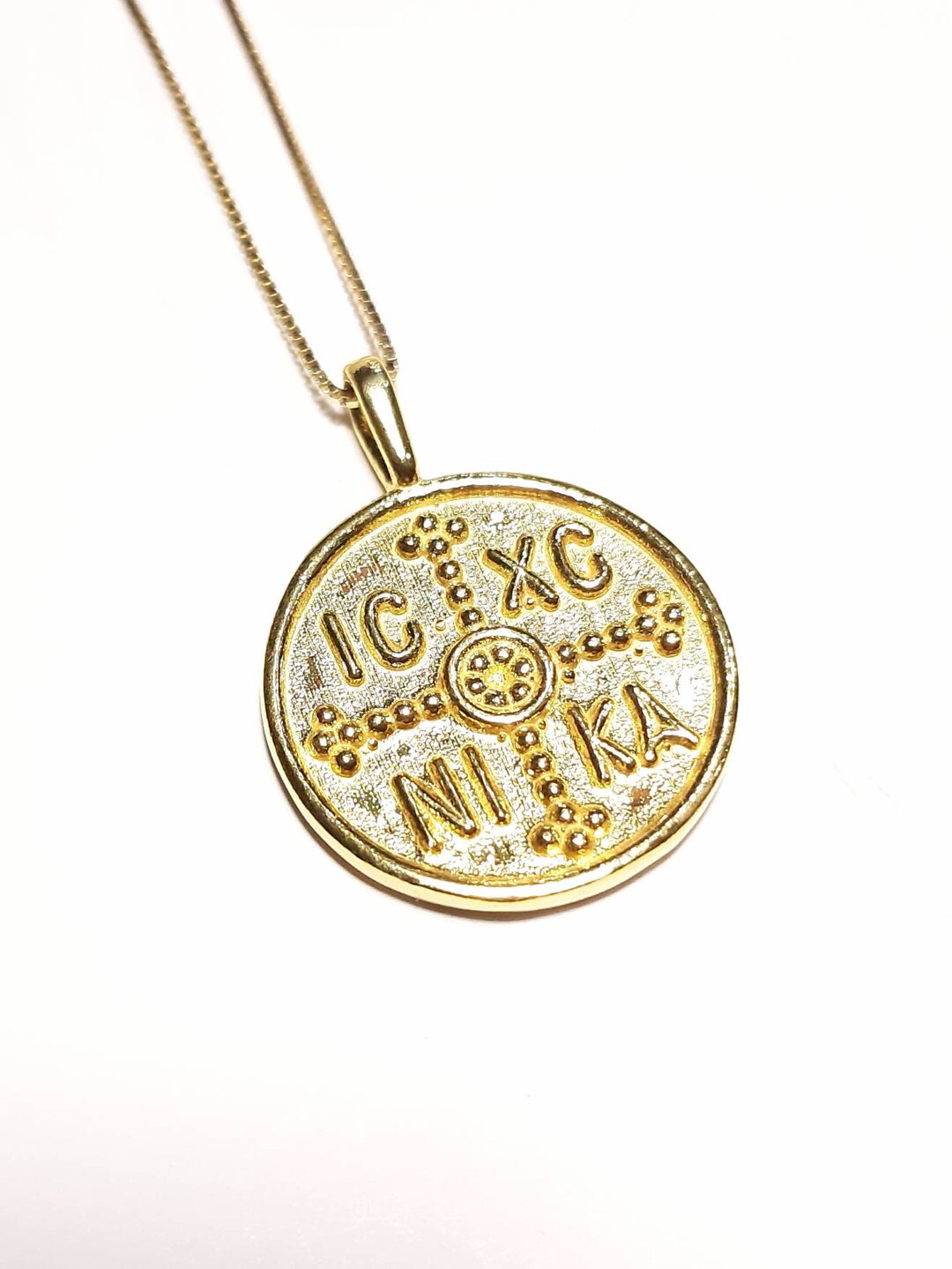 Constantine Coin Necklace Konstantinato Byzantine Gold - Etsy