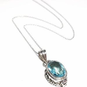Blue Topaz Photo Locket Necklace 925 Sterling Silver Locket - Etsy