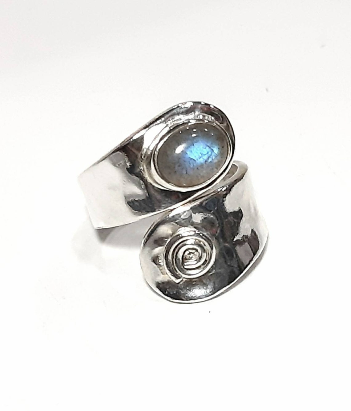 Labradorite Ring Sterling Silver Band Adjustable Band - Etsy