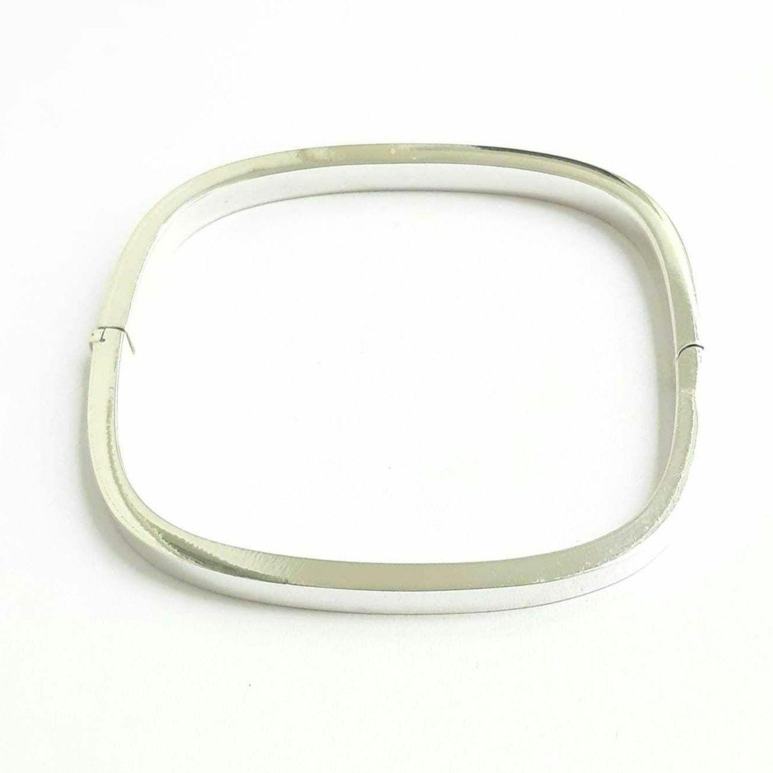 Square Silver Bangle Sterling Silver Bracelet Unisex Bangle Square ...