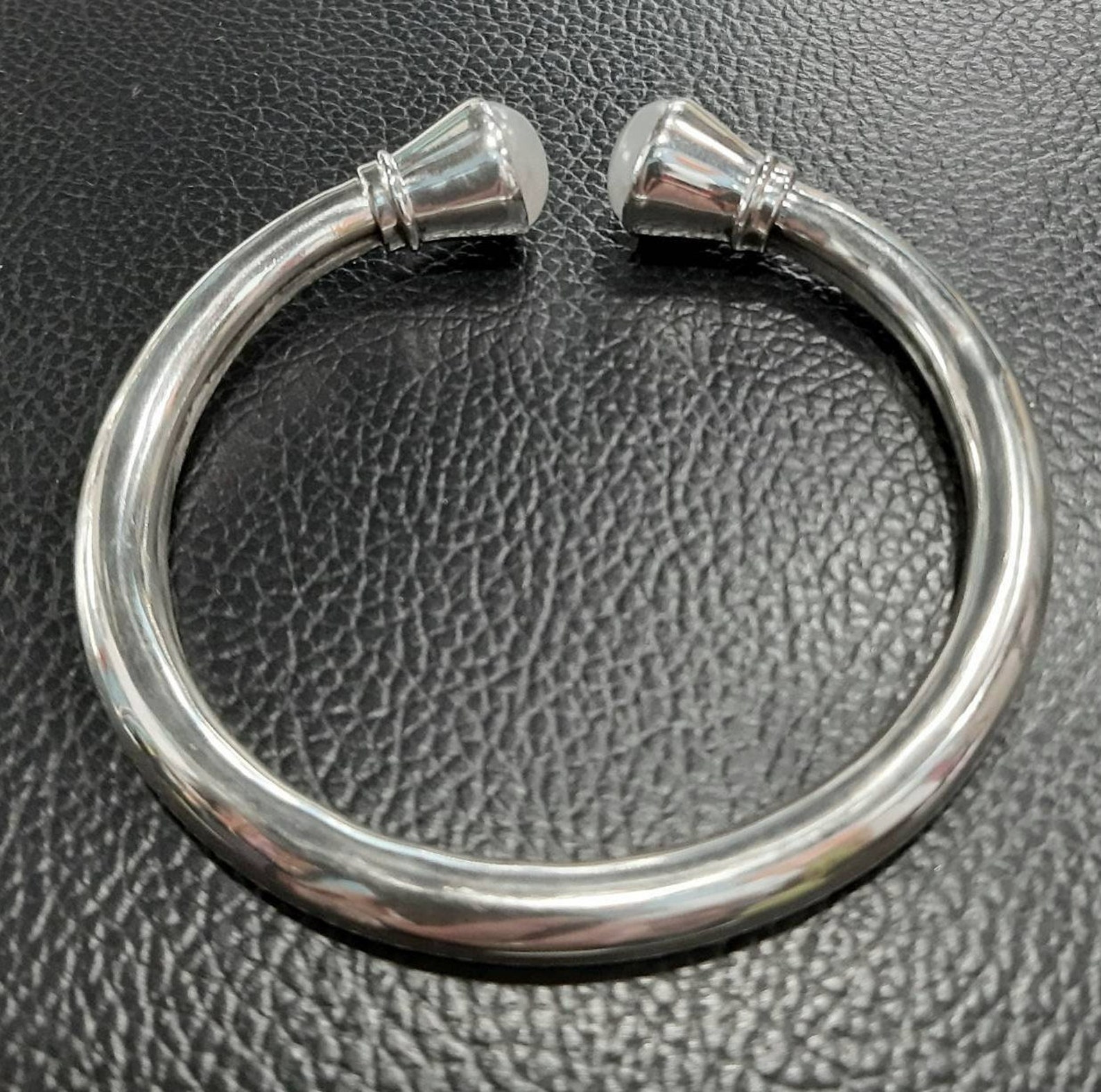 Moonstone Bracelet Torque Bangle Sterling Silver Cuff Bangle Adjustable ...