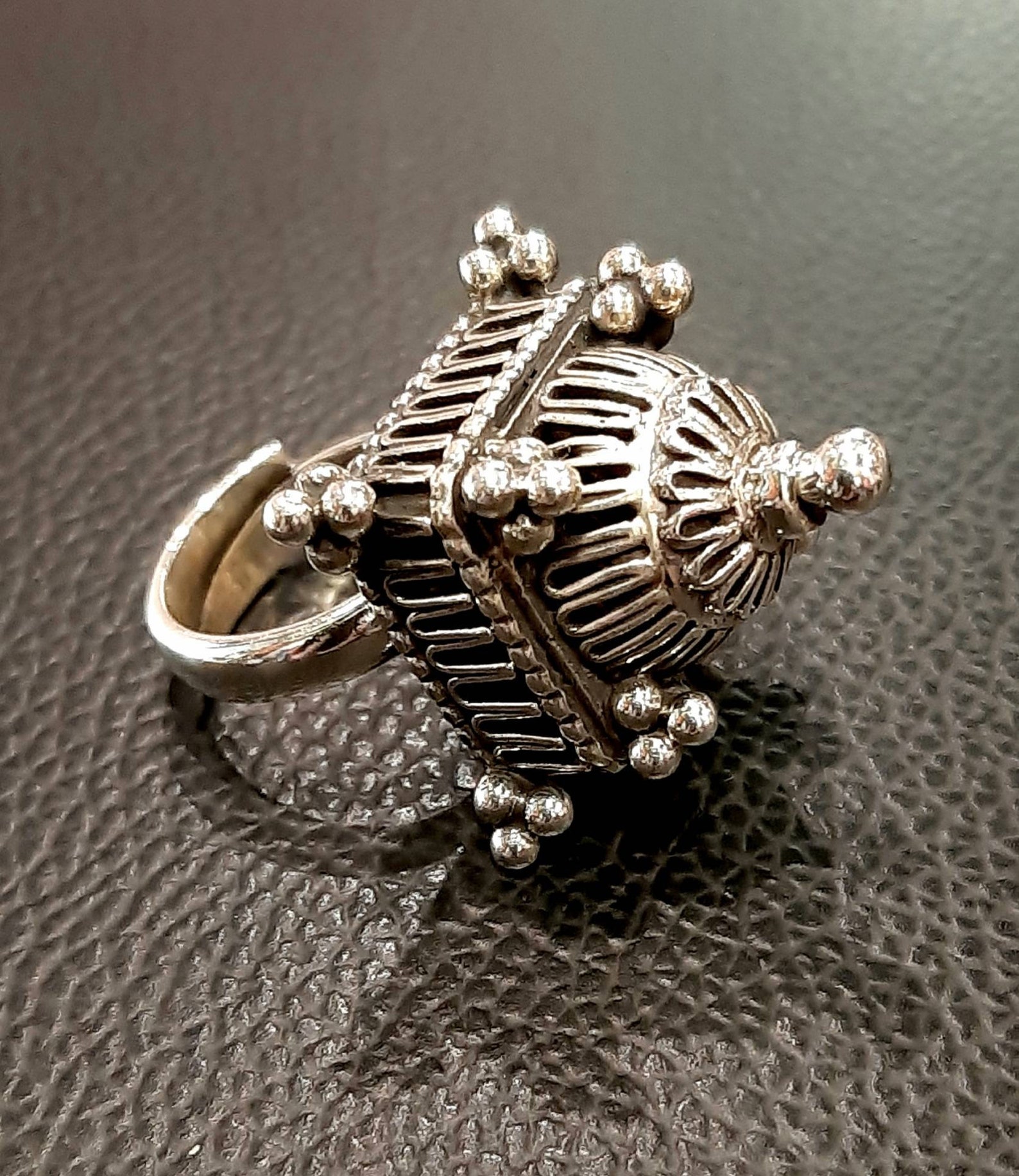 Tower ring Sterling silver Adjustable Architectural 3-D ring | Etsy